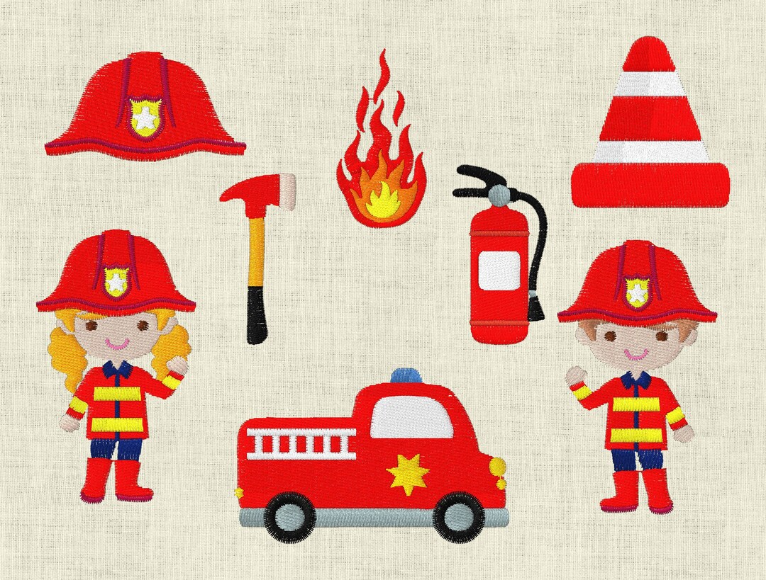 Embroidery File Fire Engine Fire Engine Car Machine Embroidery Set 565/ ...