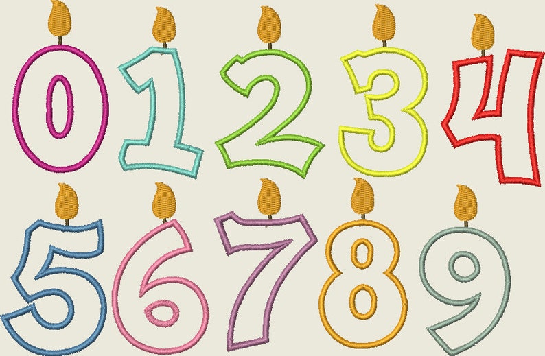 Embroidery file birthday number birthday numbers machine | Etsy