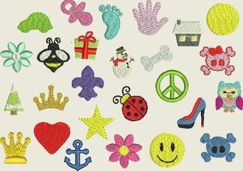 Stickdatei 27 Minimotive 25cm Mini Motive - Etsy.de