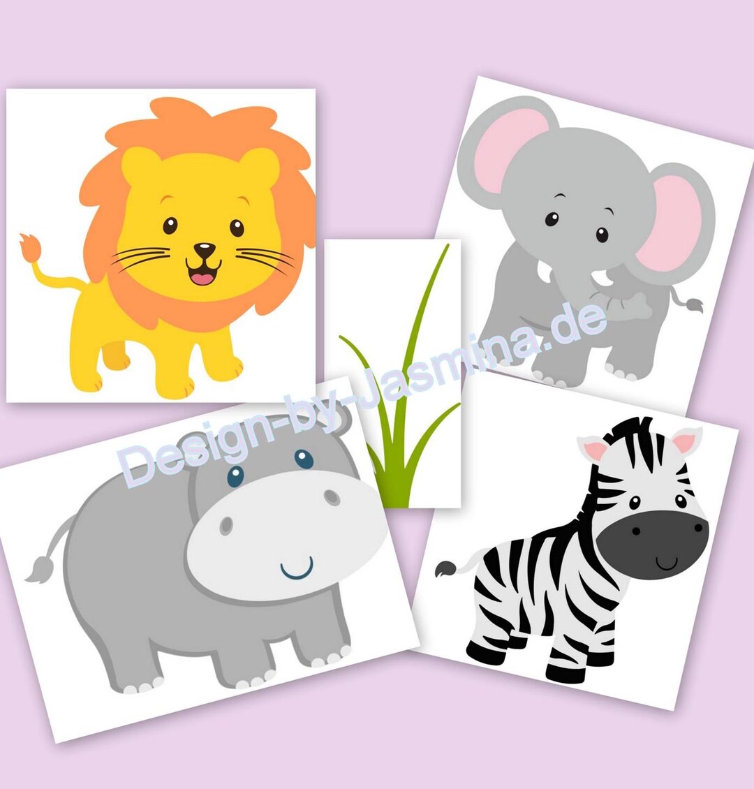 Plotter File Jungle Safari Lion Elephant Zebra Hippo / SVG Set1 - Etsy