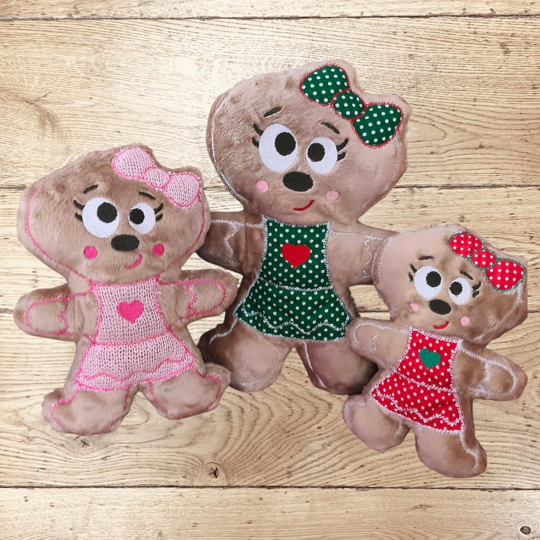 Embroidery File Gingerbread Man / Girl Machine Embroidery Stuffed ...