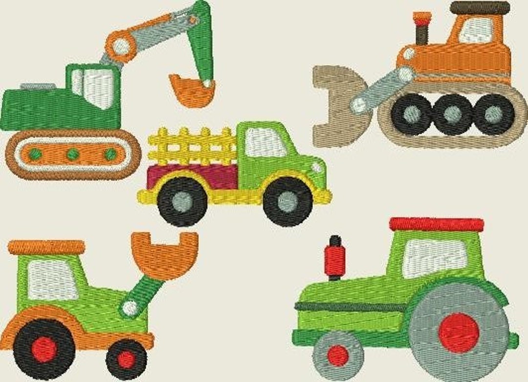 Embroidery File Car Fleet Excavator Tractor Caterpillar Farm ...