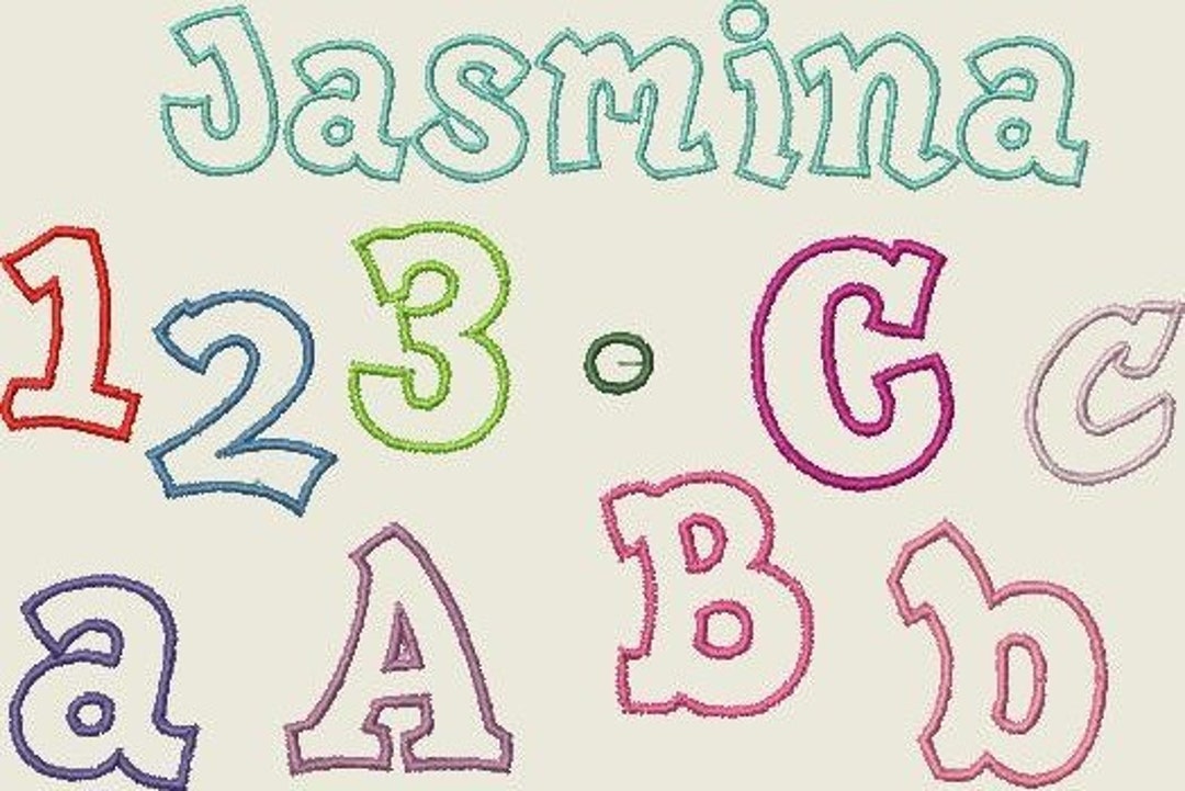 Embroidery File ABC Approx. 12.5 Cm Alphabet Numbers Application Set ...