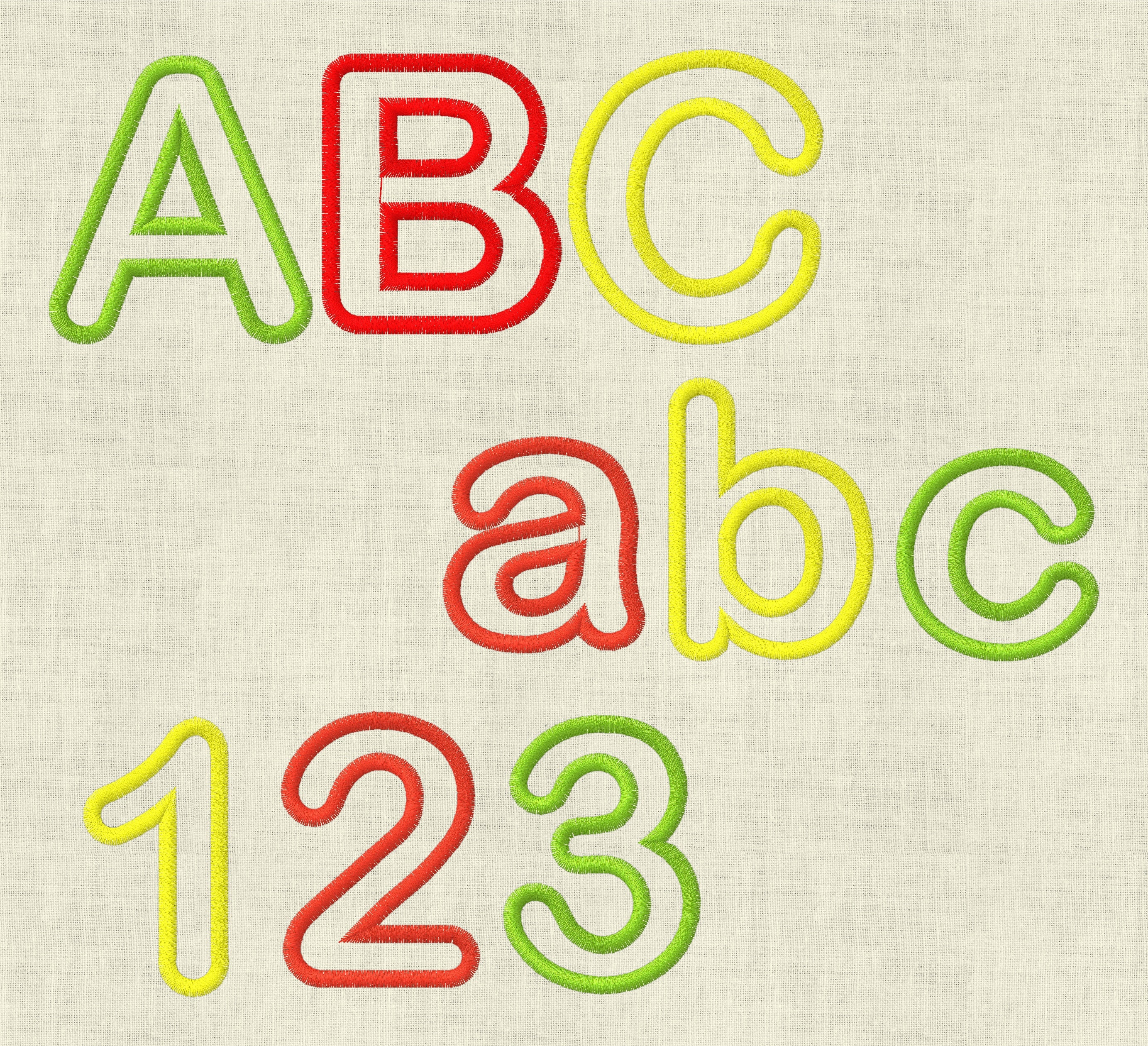 Embroidery File ABC 10 Cm Alphabet Applique Letters and Numbers Set 333 ...