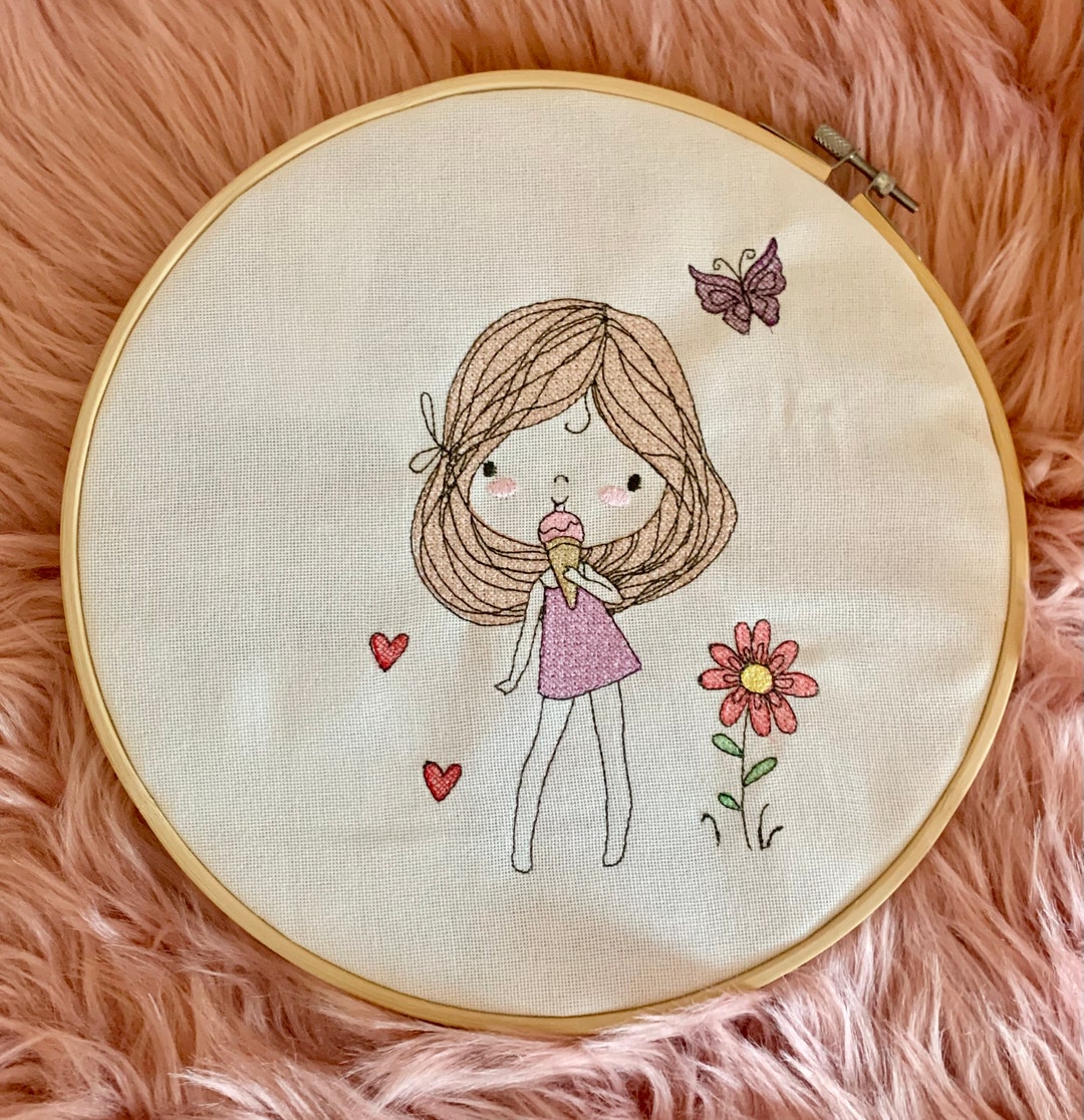 Embroidery File Summer Girl 1 Cute Girl, Girls Single Motifs Machine ...