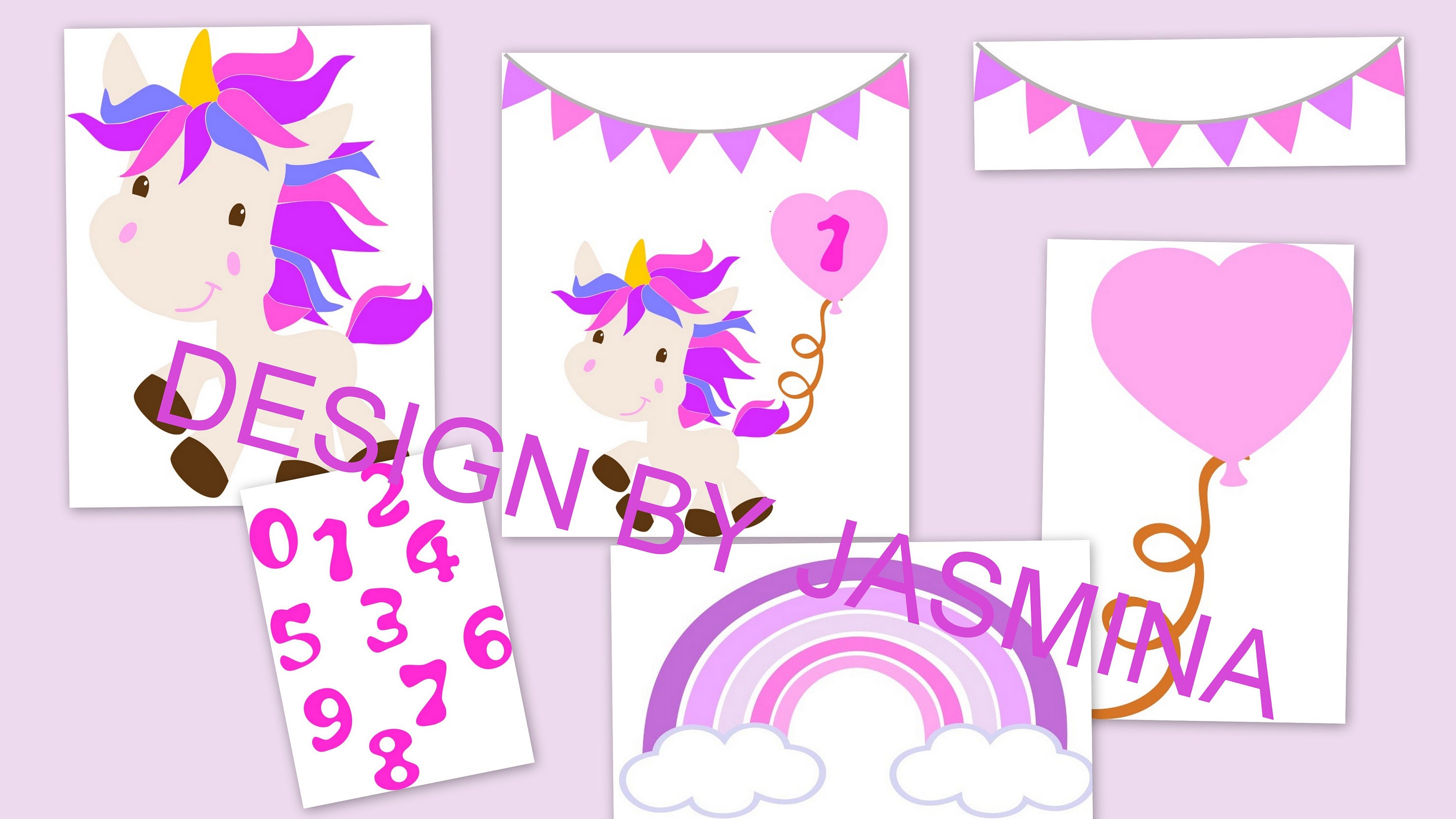 Plotterdatei Einhorn Regenbogen Luftballon Geburtstag Zahlen | Etsy