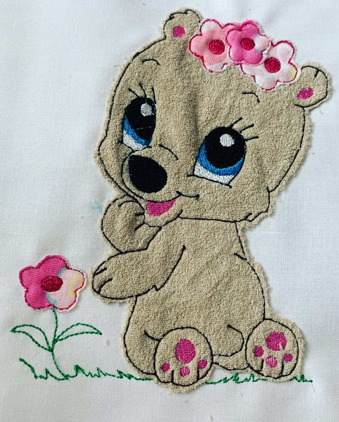 Embroidery File Doodle 1 Girl Teddy Bear, Machine Embroidery ...