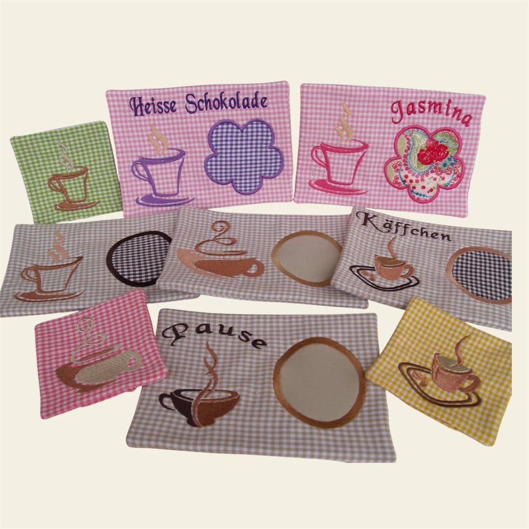 Embroidery File Coffee Break Mug Rug in the Hoop Set 133 Machine ...
