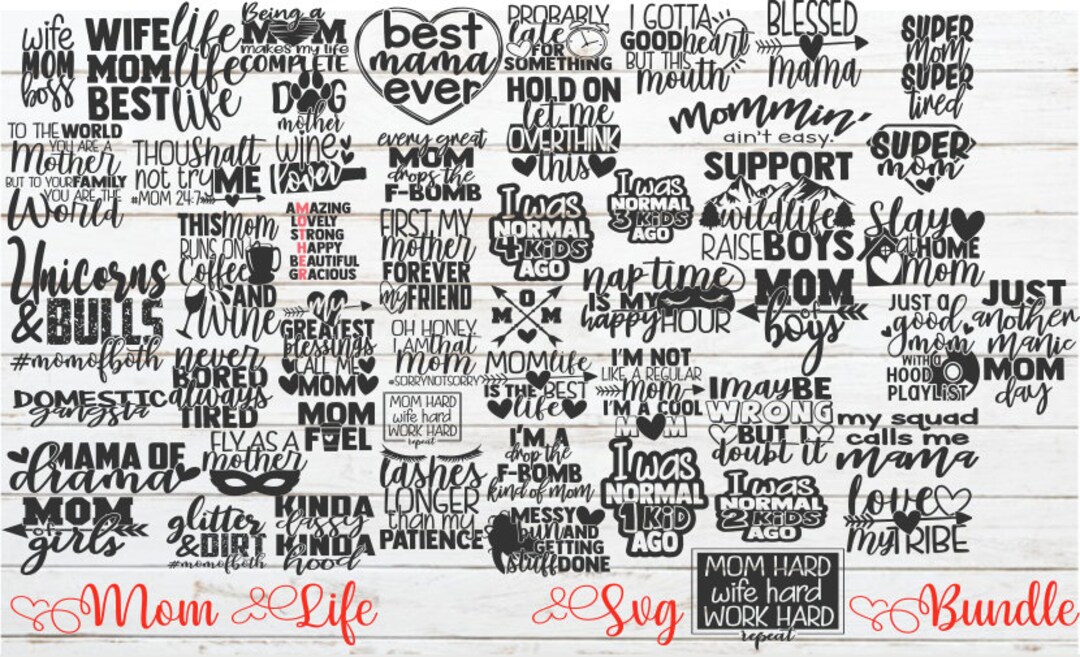 Mom Life SVG Bundle/ Instant Download/ Cut File/ Cricut/ SVG/ - Etsy