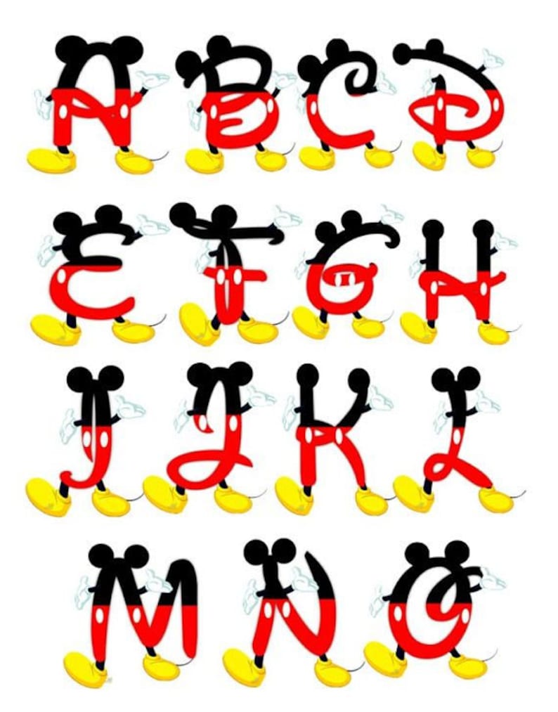 Mickey Letter Font SVG/ Cut File/ Instant Download/ Digital/ Cricut ...