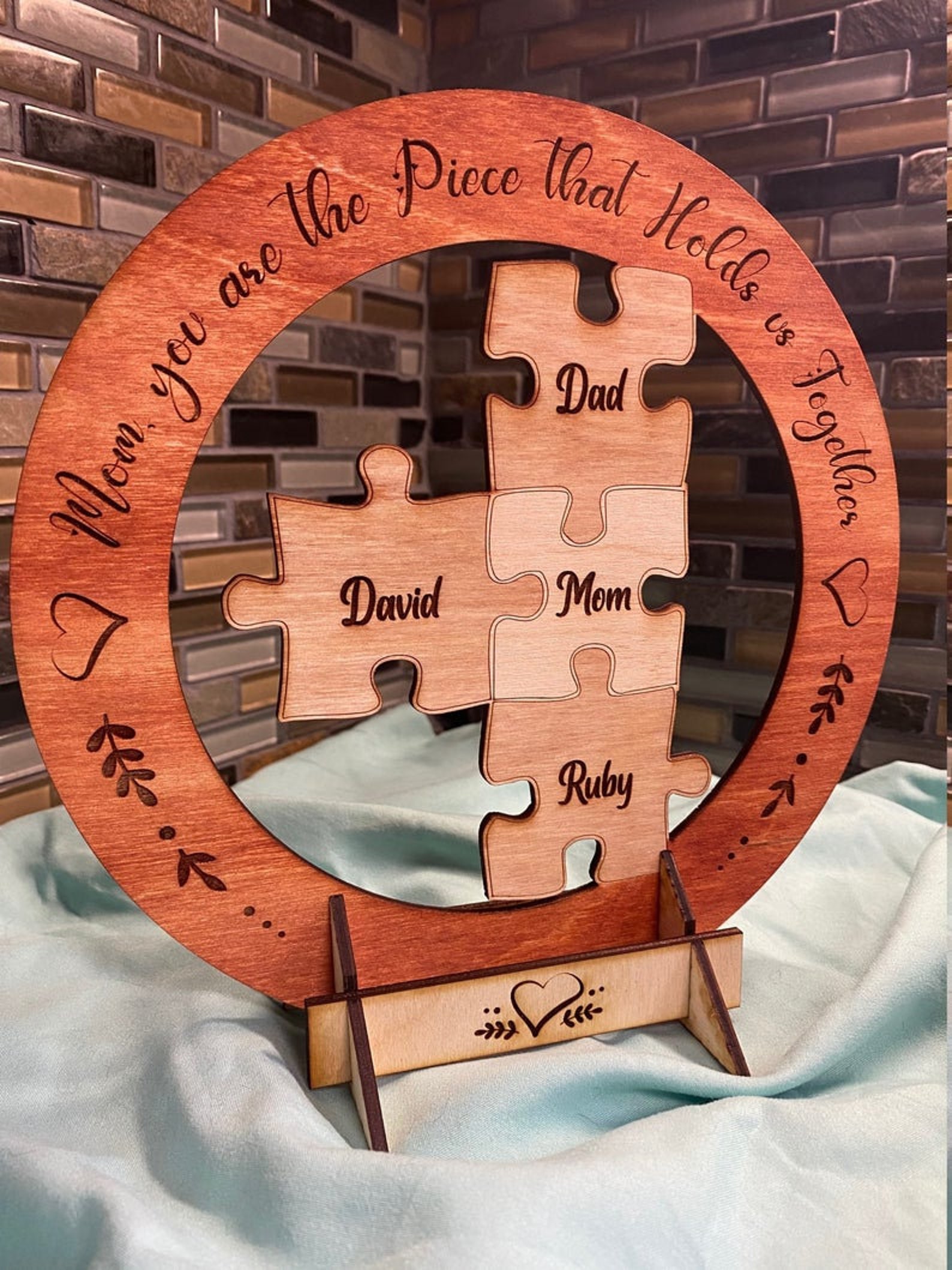 Father's Day Puzzle Sign Personalized Dad Hold Family - Etsy