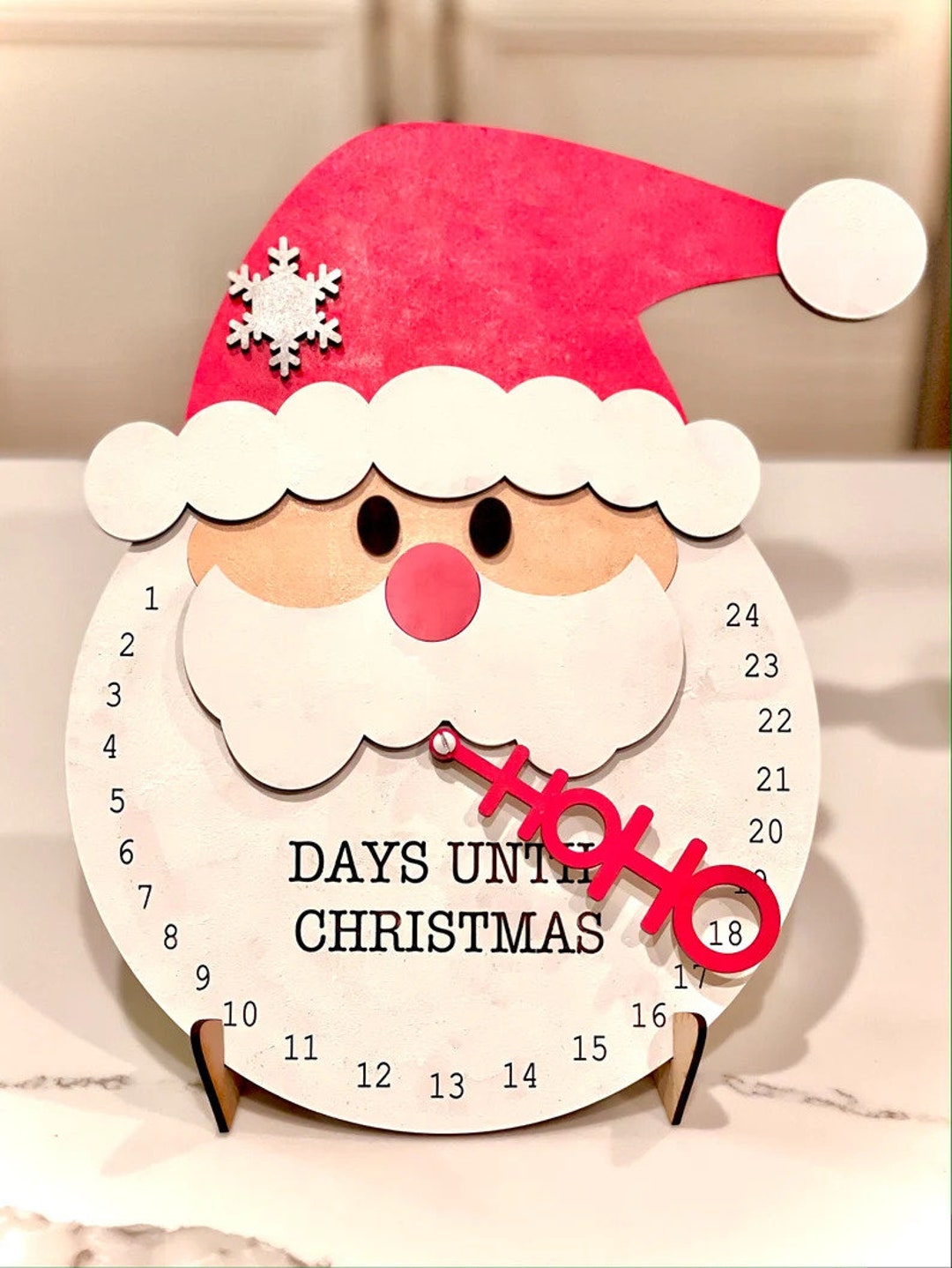 Days Until Christmas Santa Countdown Sign/ 25 Days of Christmas/hoho - Etsy