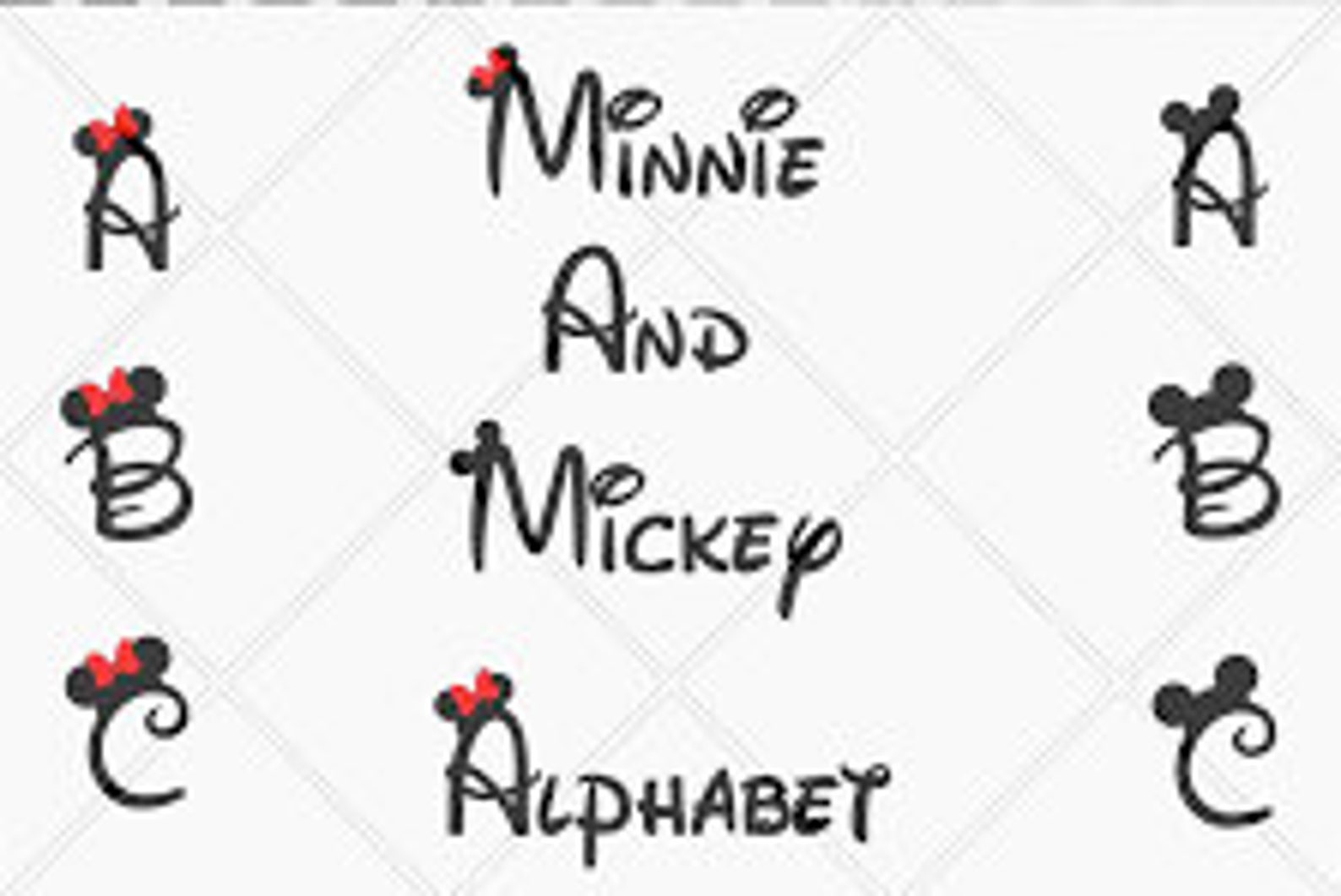 Mickey and Minnie Head Letter Font SVG / Cricut/ Instant Download ...