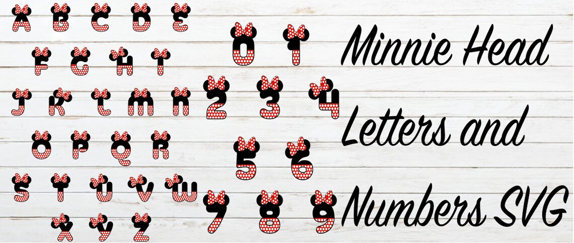 Minnie Mouse Letter Font SVG/ Cut File/ Instant Download/ | Etsy