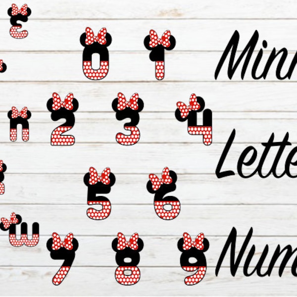 Minnie mouse font - Etsy México