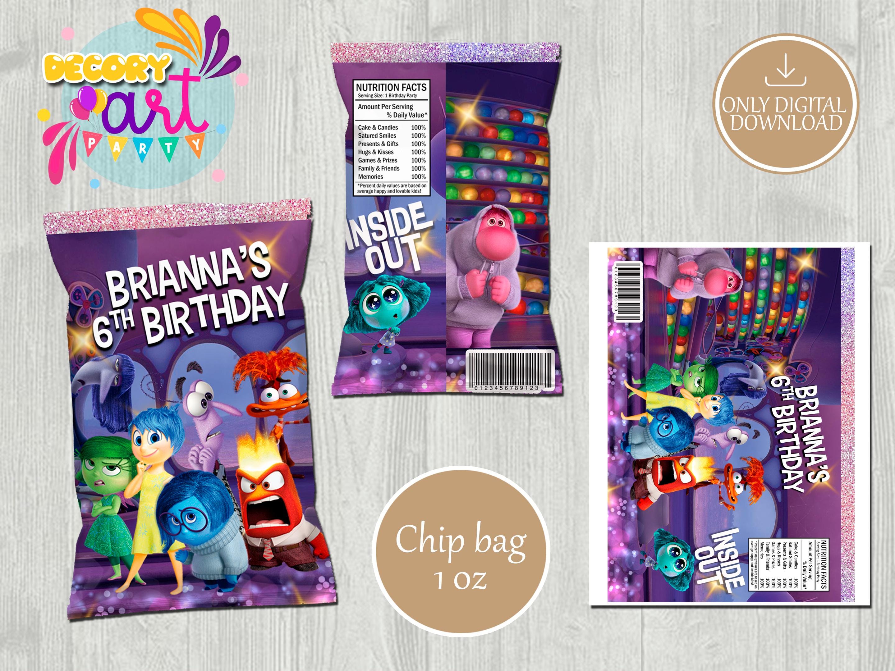 Inside Out Pack - Chip Bag - Lollipop - Favor Bag- Juice Label ...