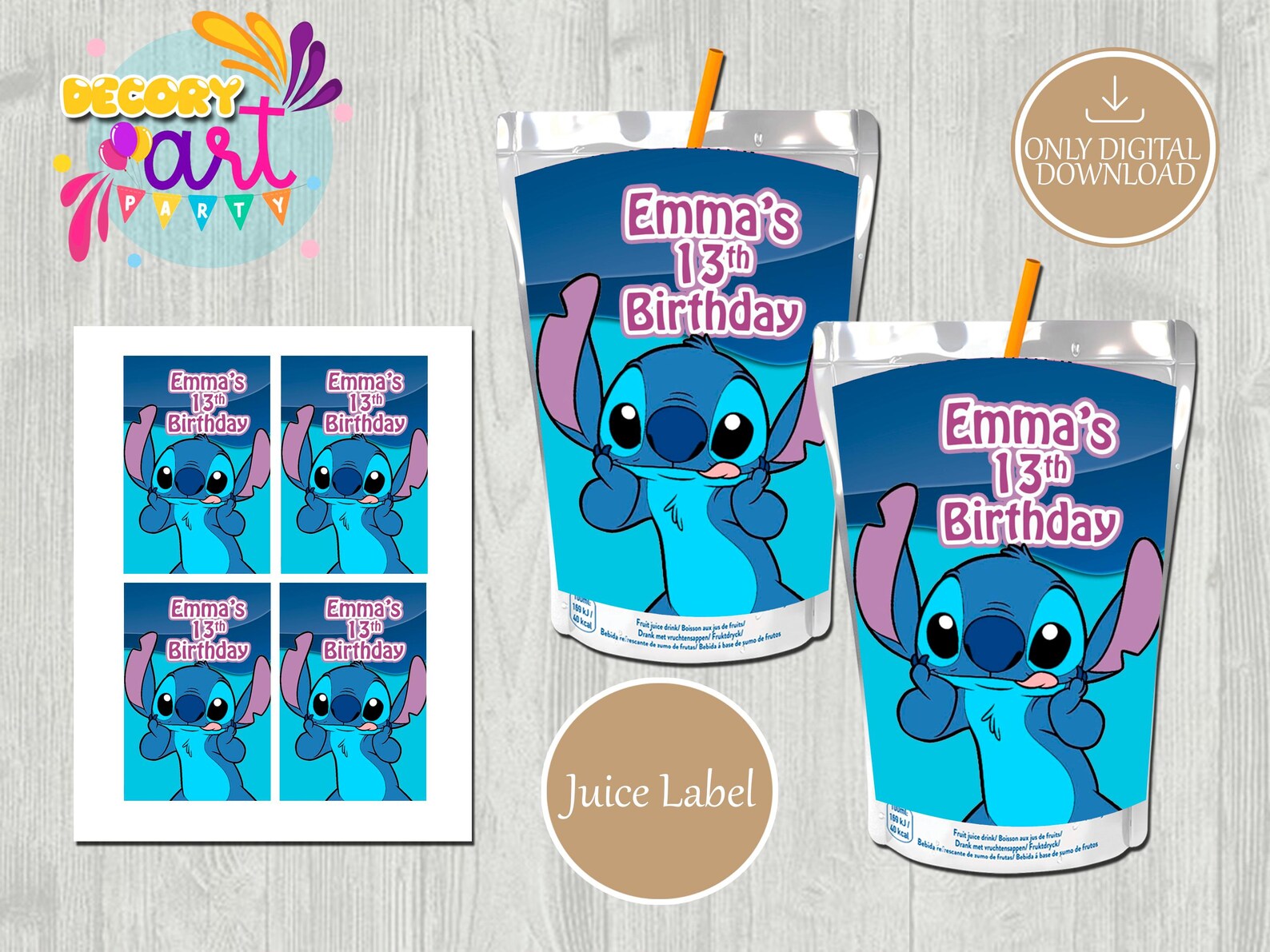 Stitch Pack - Chip Bag - Lollipop - Favor Bag- Juice Label - Printables ...