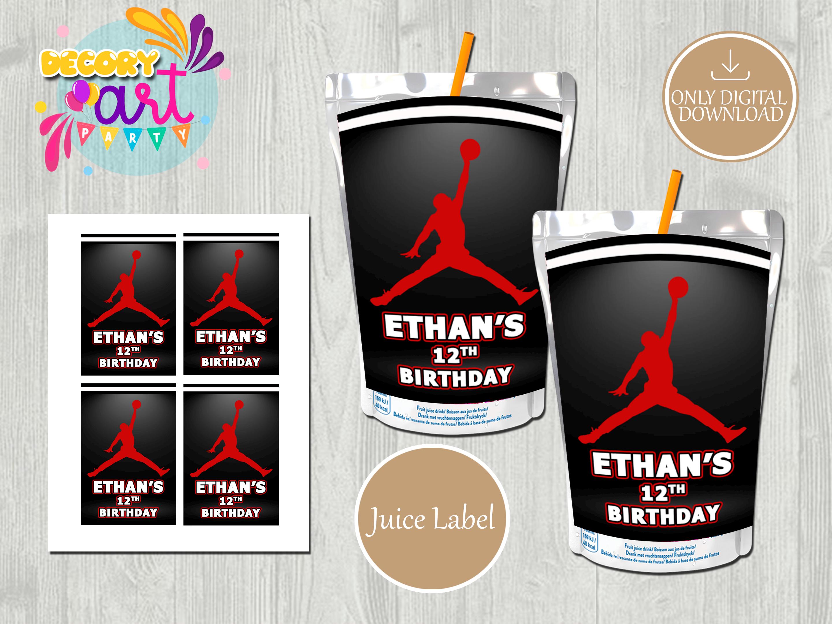 Jordan Jumpman Pack - Chip Bag - Lollipop - Favor Bag- Juice Label ...