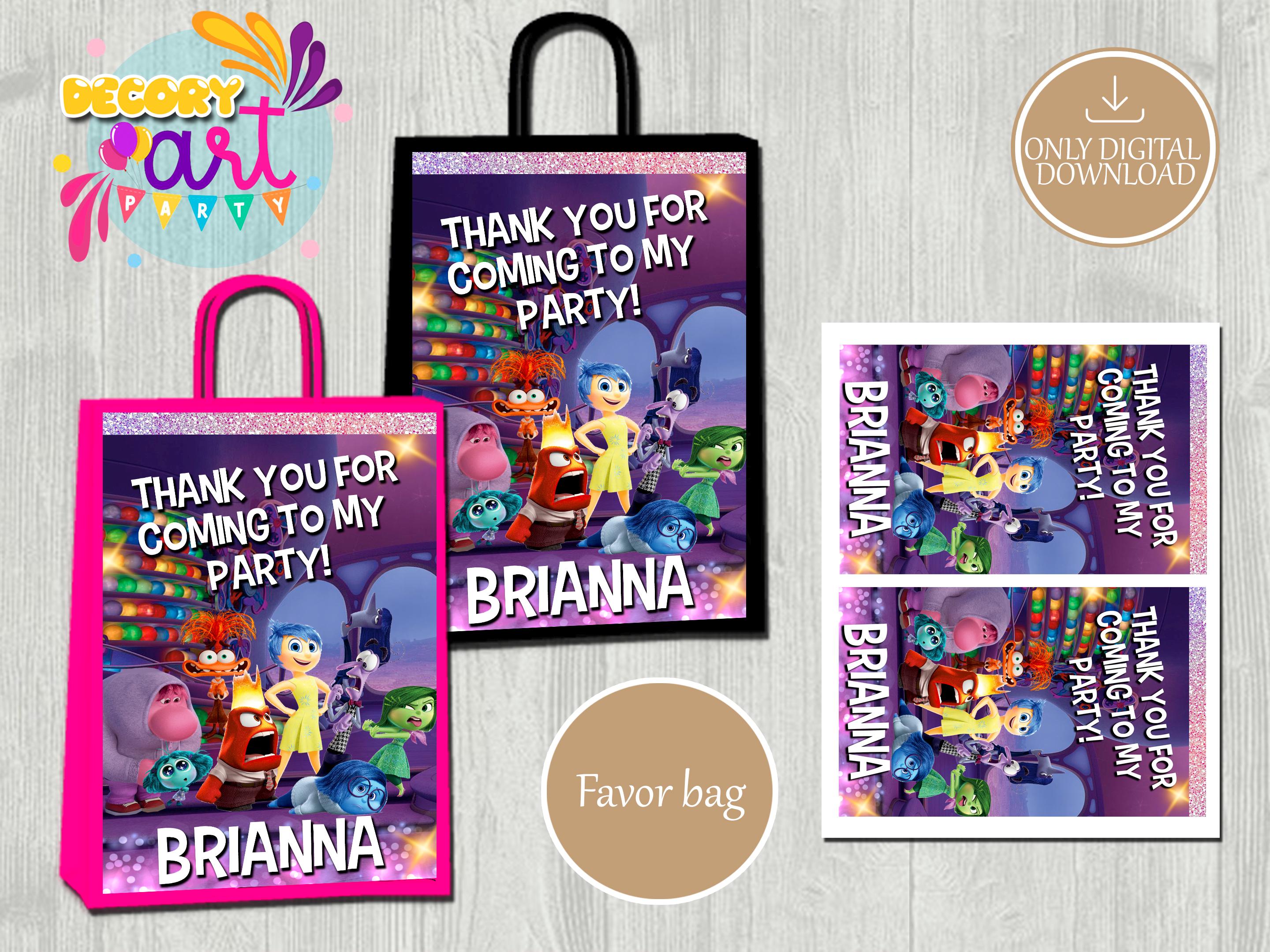 Inside Out Pack - Chip Bag - Lollipop - Favor Bag- Juice Label ...