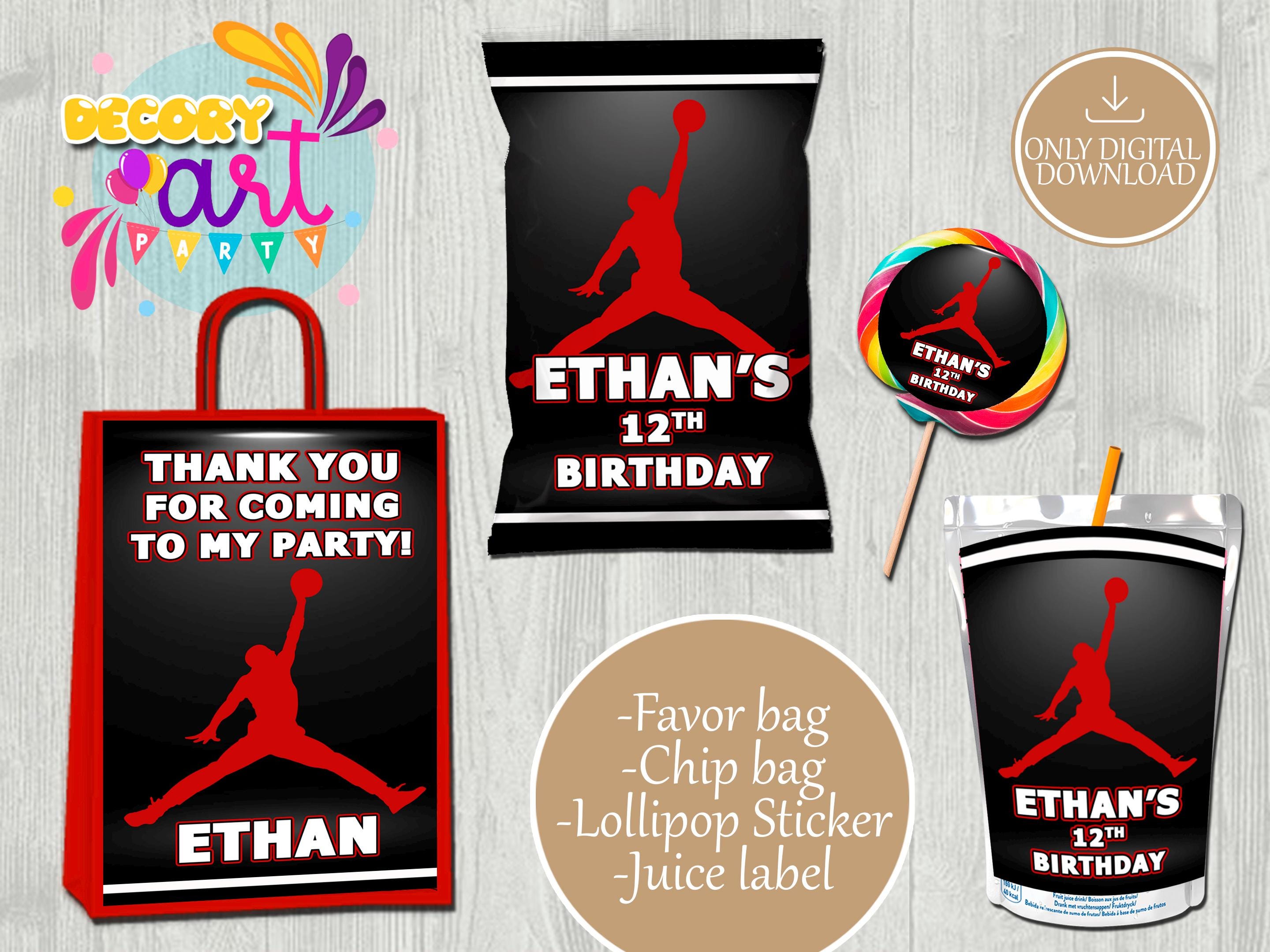 Jordan Jumpman Pack - Chip Bag - Lollipop - Favor Bag- Juice Label ...