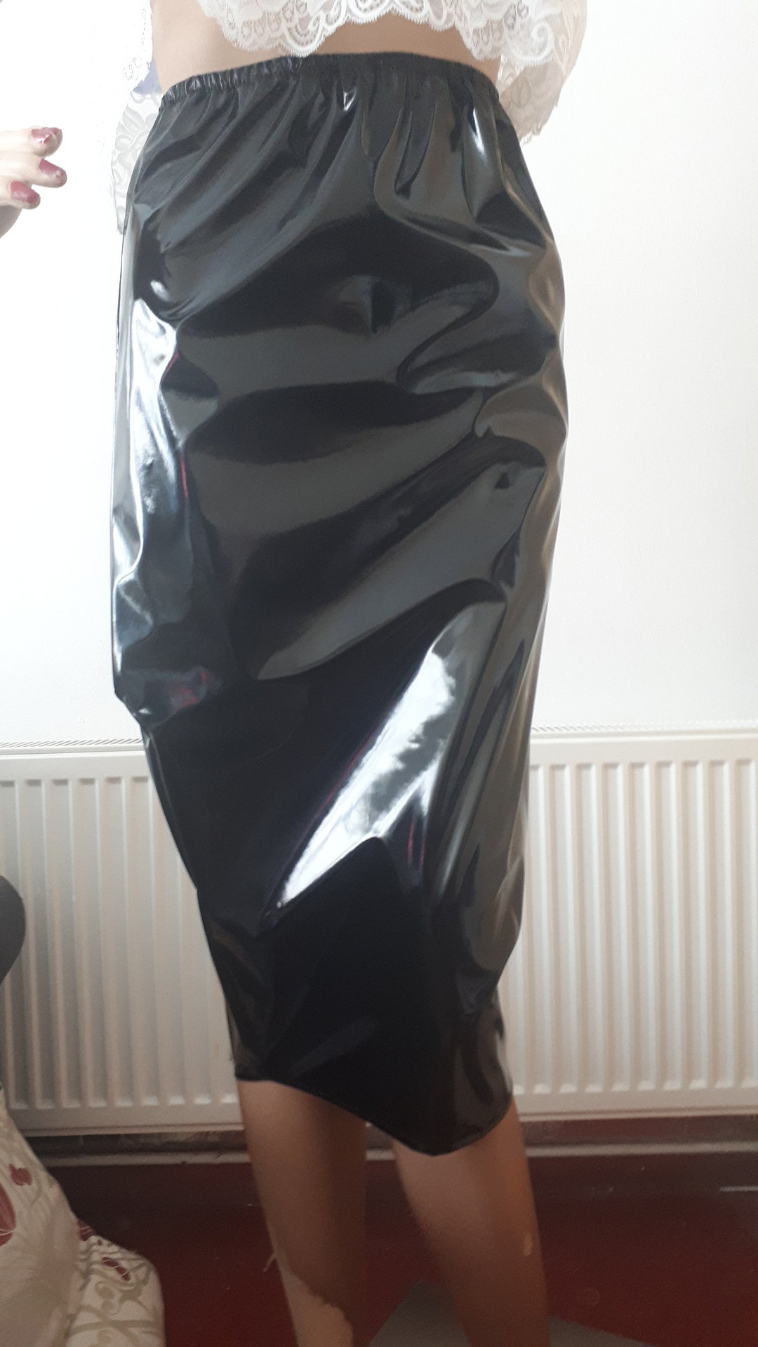 Calf Vinyl PVC Leatherette Hobble Skirt Restricted Bondage Steampunk ...