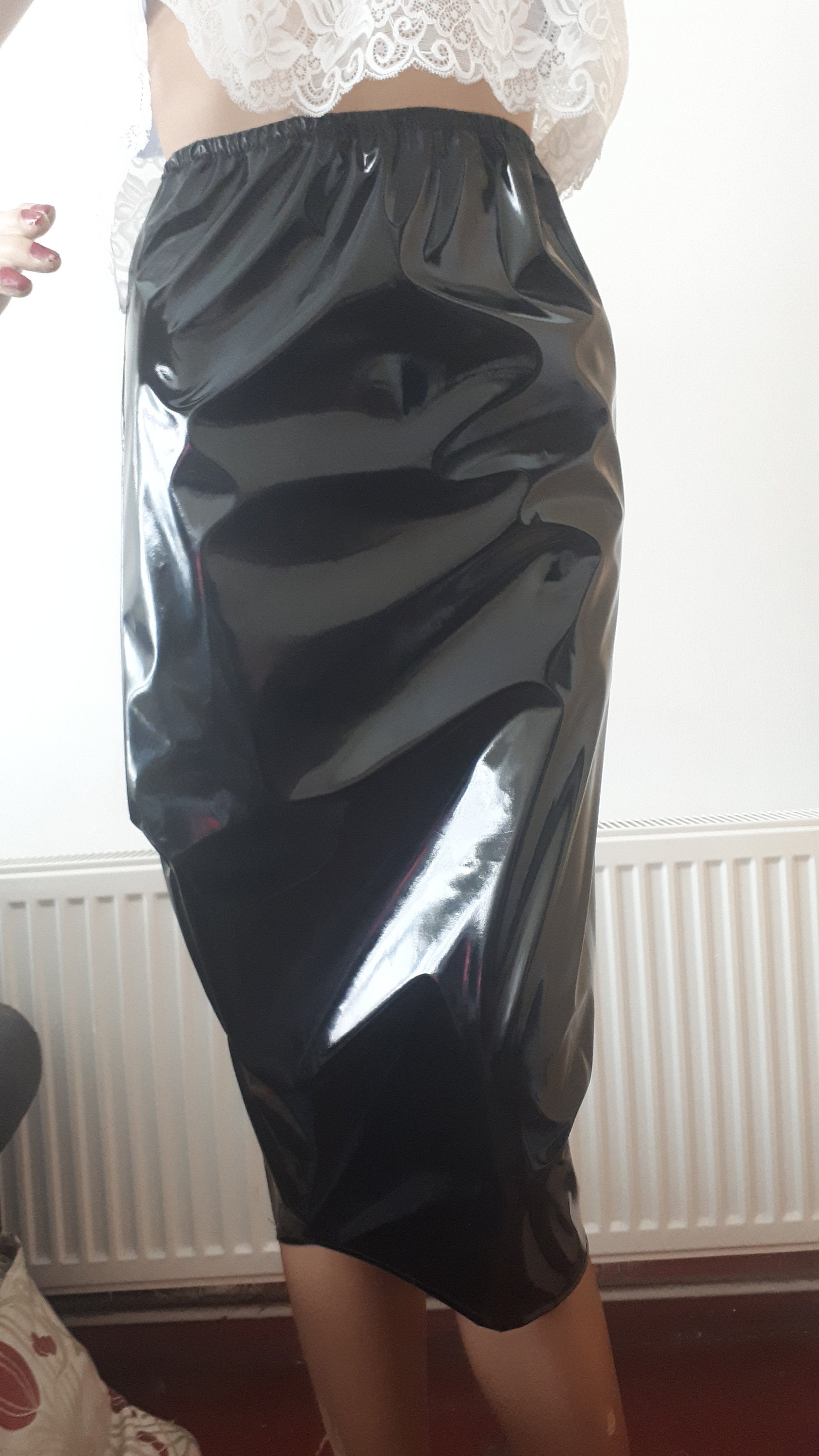 Calf Vinyl PVC Leatherette Hobble Skirt Restricted Bondage Steampunk ...