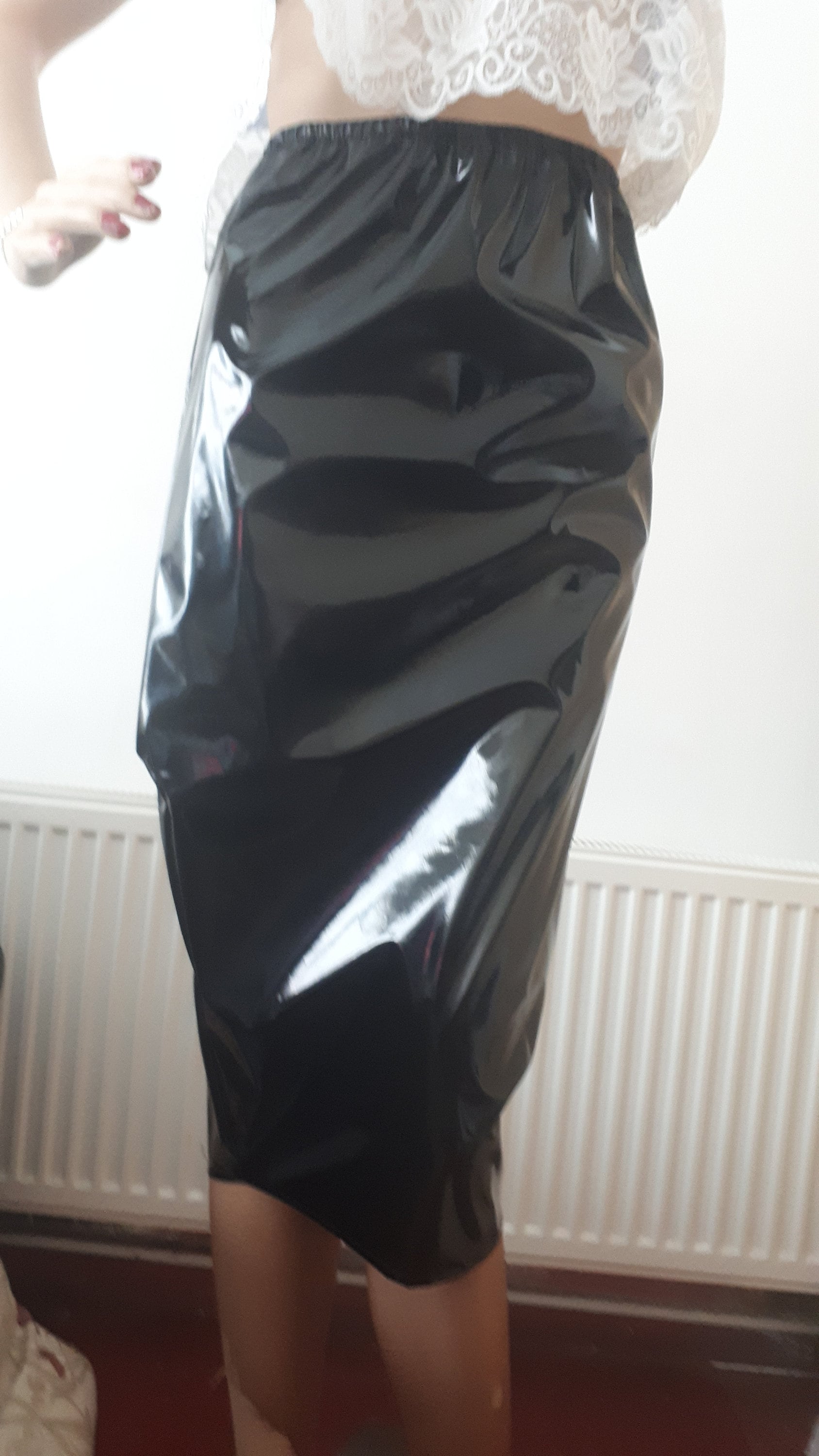 Calf Vinyl PVC Leatherette Hobble Skirt Restricted Bondage Steampunk ...