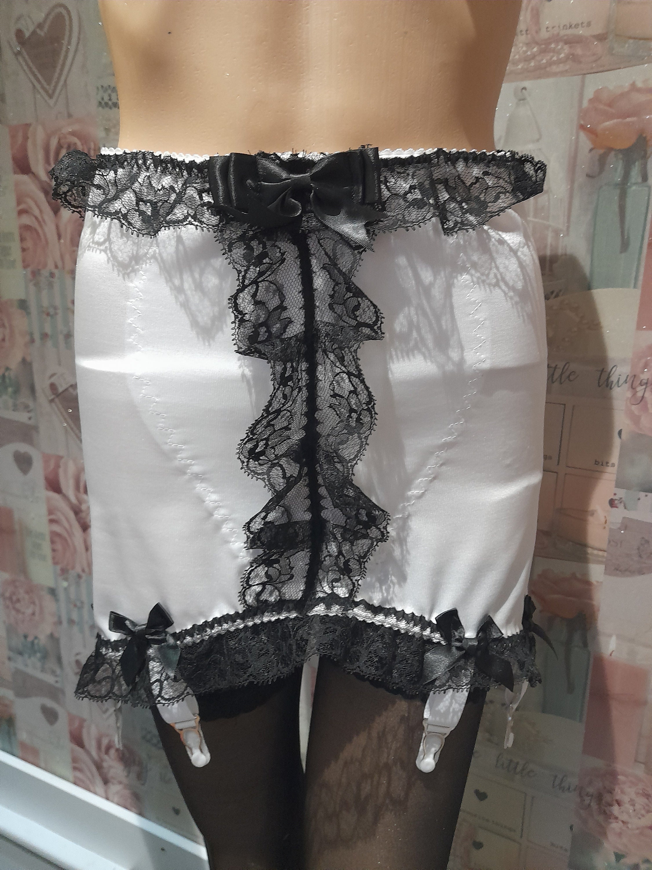 Sissy Girl Frilly 6 Metal Straps Suspender Pull on Control Girdle ...