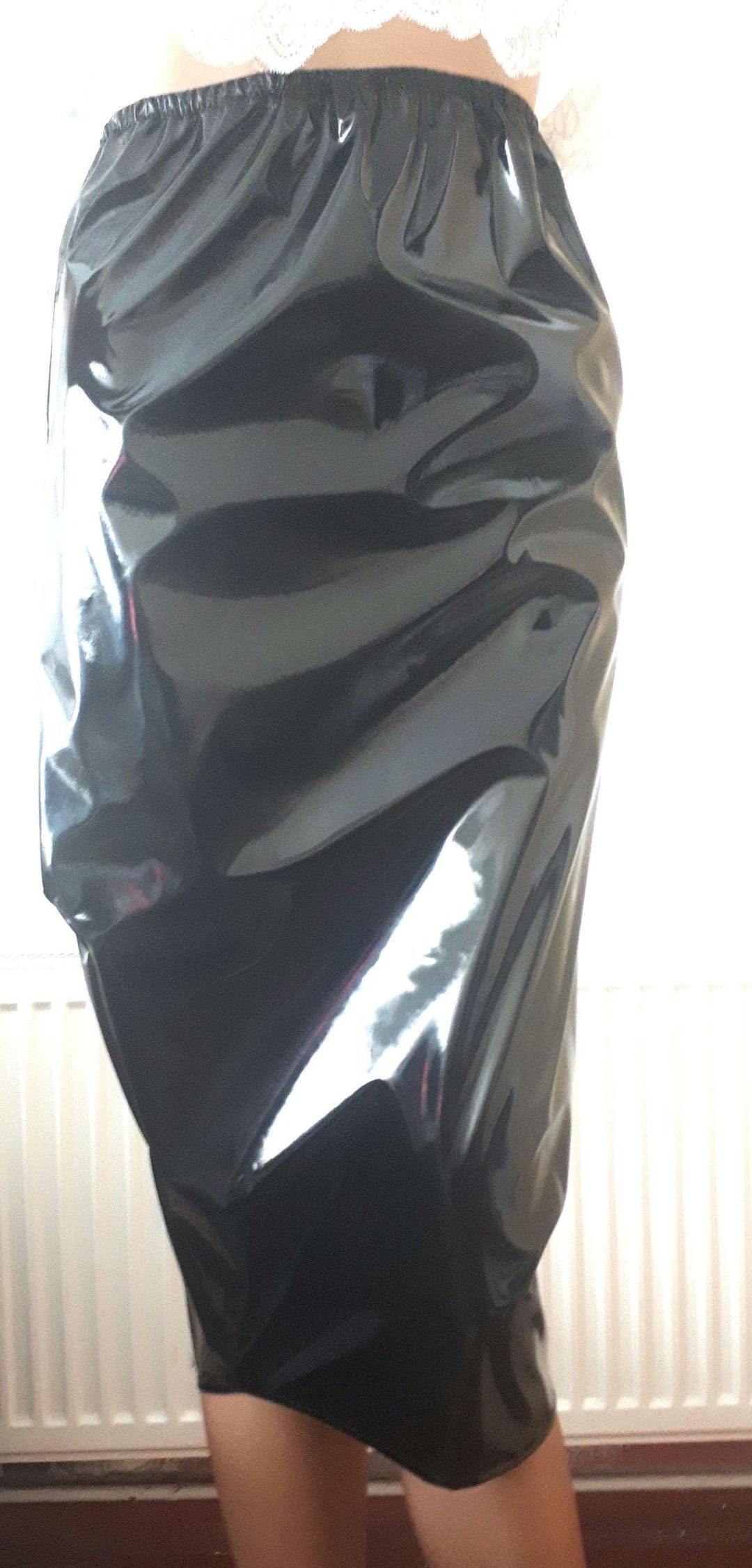 Calf Vinyl PVC Leatherette Hobble Skirt Restricted Bondage Steampunk ...