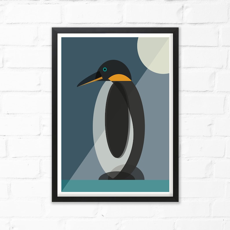 Mid Century Penguin Fine Art Print. Mid Century Modern Design. Wall Art ...