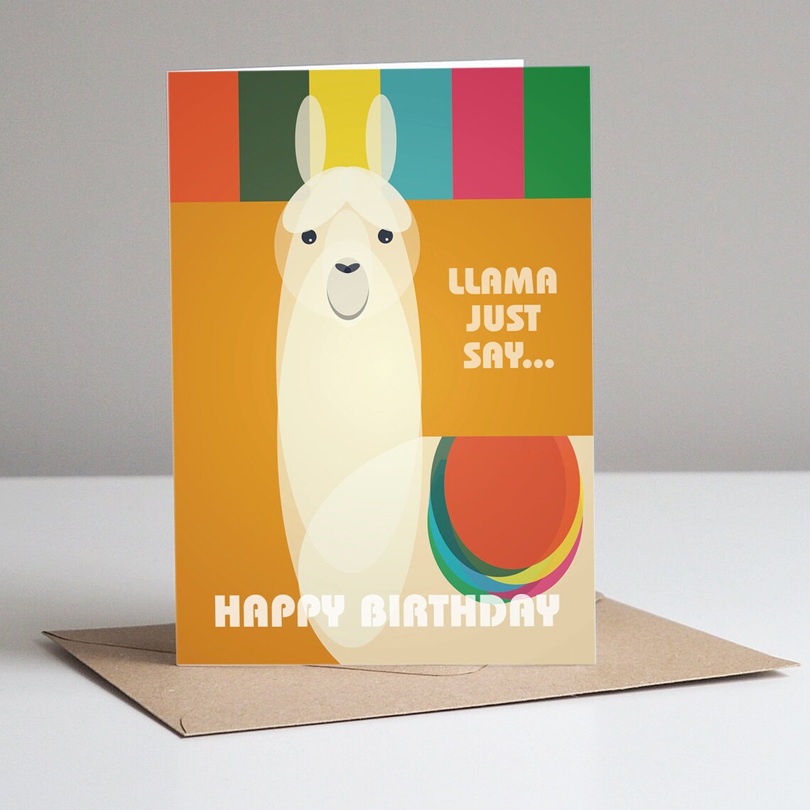 Llama Just Say Happy Birthday Card Llama Lover, Drama Llama, Funky ...