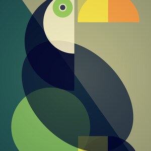 Mid Century Toucan Fine Art Print. Mid Century Modern Design. Wall Art ...