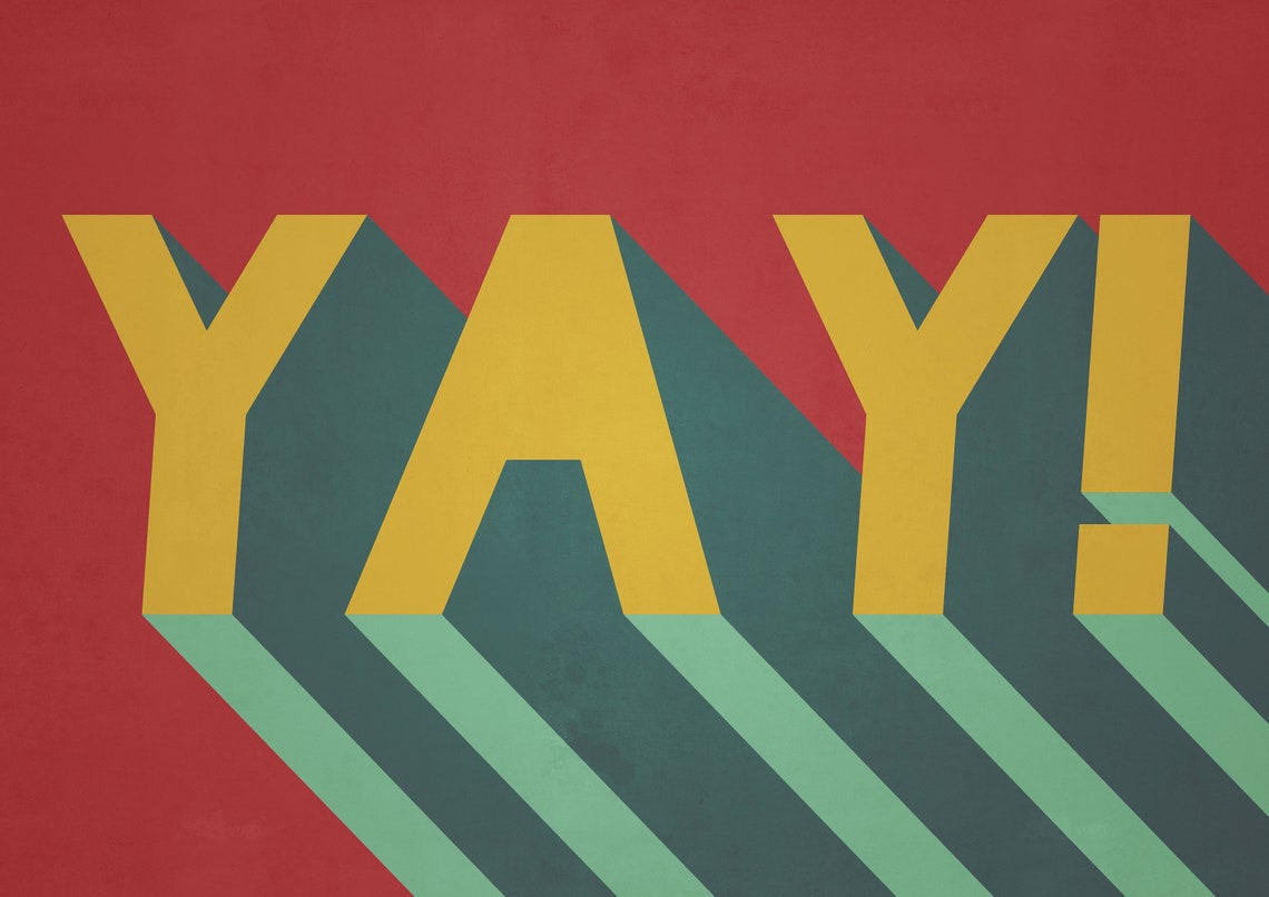 YAY Fine Art Print. Design Mid Century Modern. Art mural. - Etsy France