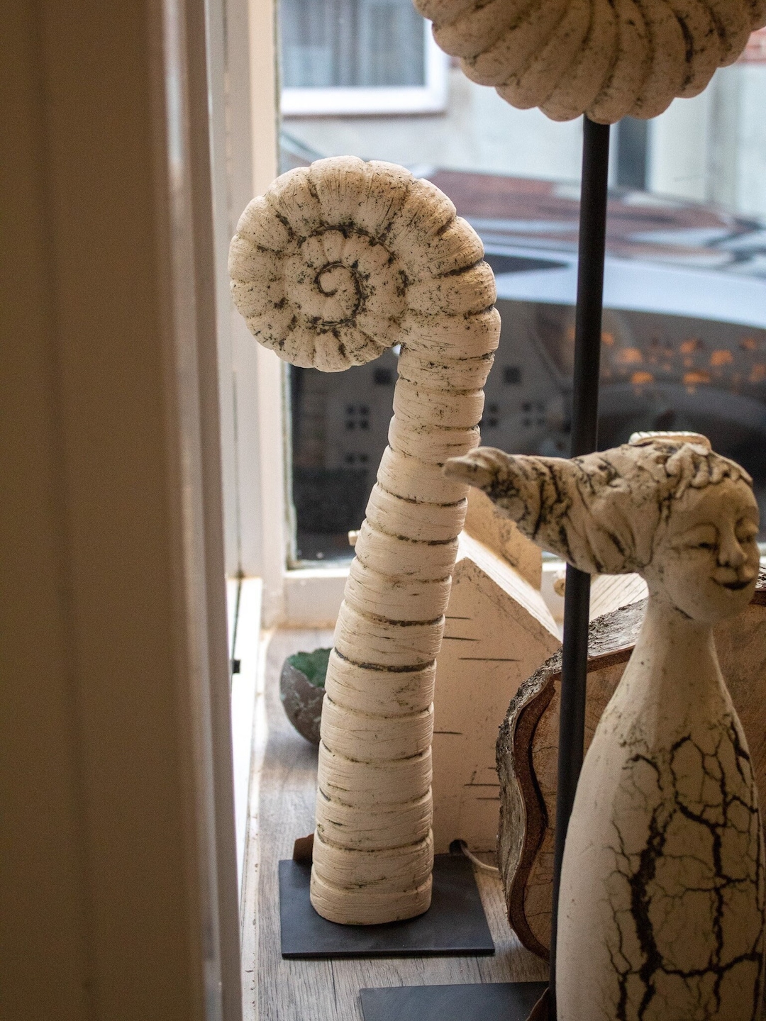 Ceramic Ammonite Proboscis - White - Ceramic - Garden Decoration ...