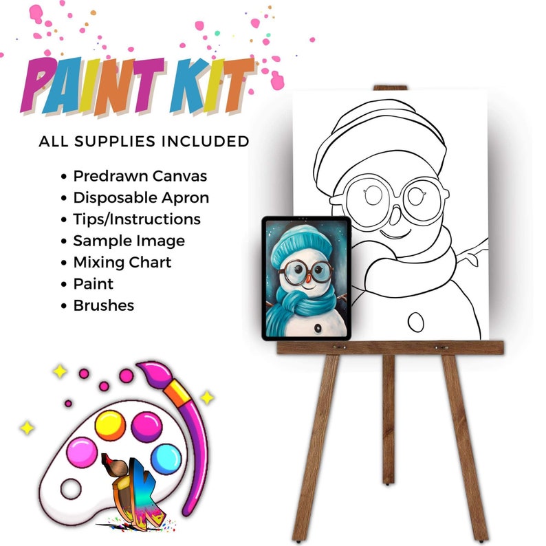 Casper the Snowman DIY Paint Party Kit Acrylic Painting Sip and Paint ...