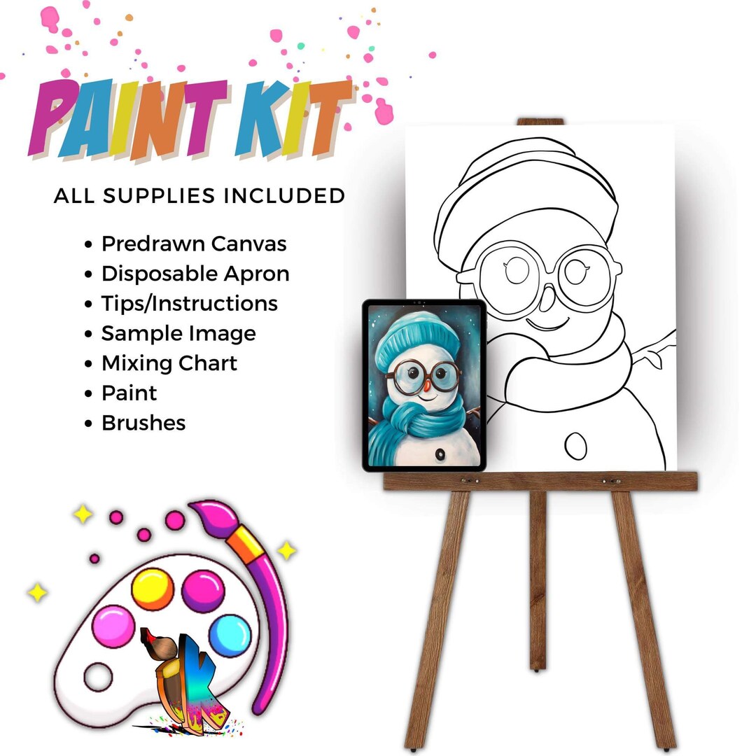 Casper the Snowman DIY Paint Party Kit Acrylic Painting Sip and Paint ...