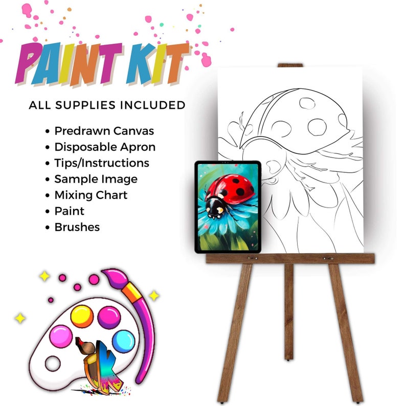 Lady Bug | DIY Paint Party Kit | Acrylic Painting | Sip and Paint Girls ...