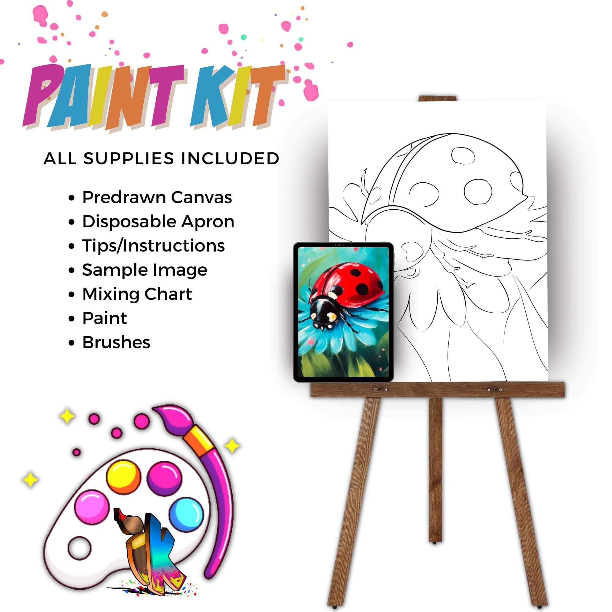 Lady Bug | DIY Paint Party Kit | Acrylic Painting | Sip and Paint Girls ...