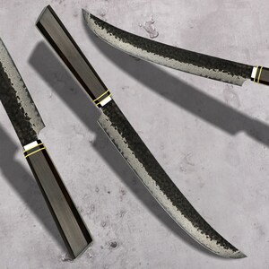 Curved Butcher Knife Carving Slicing Long Scimitar Blade Chef Cutting ...