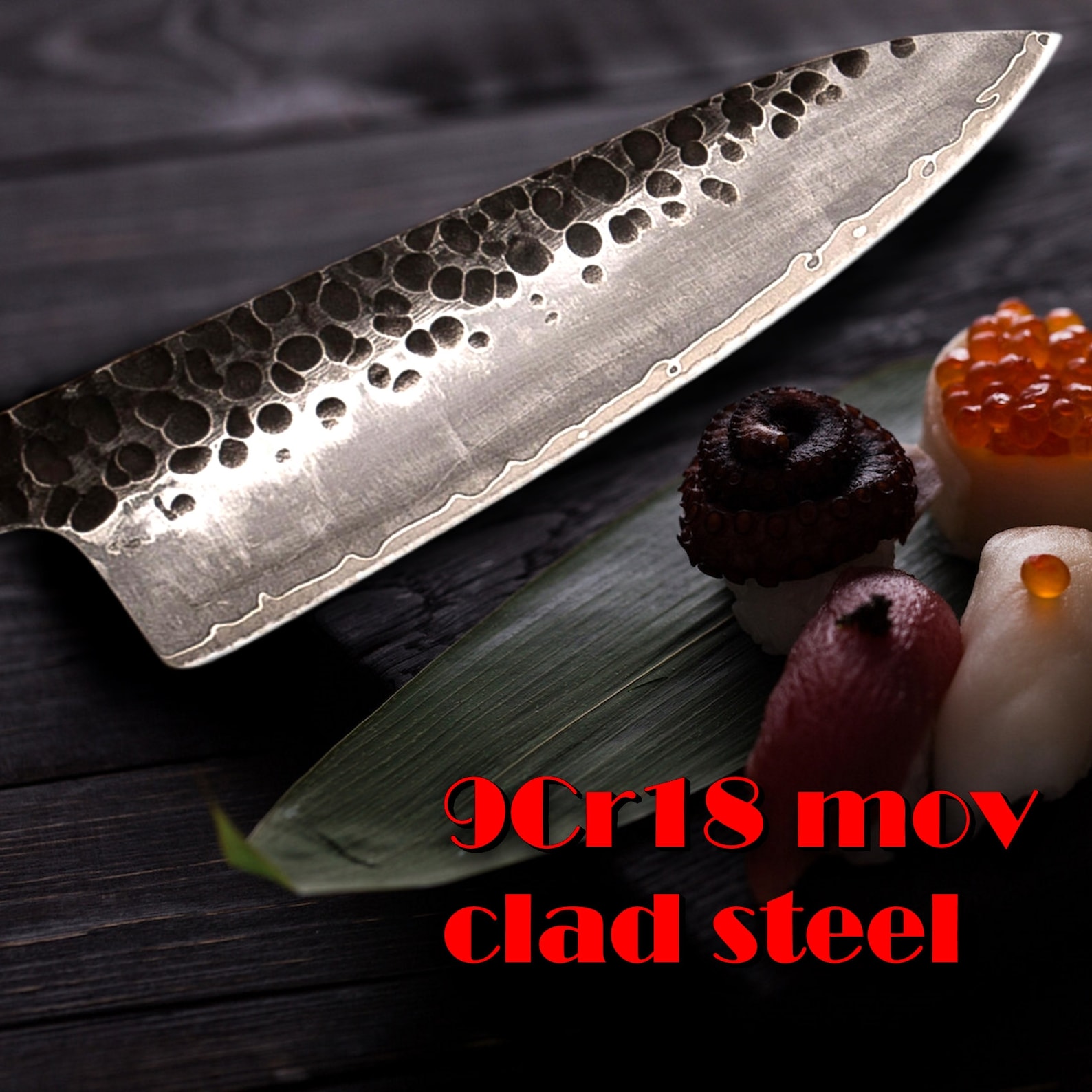 Hand Forged Chef Knife 3-layer Clad Steel Butcher Tools Kitchen Knives ...