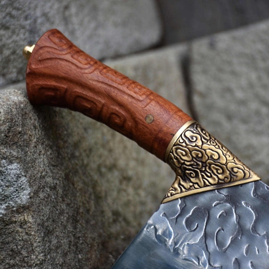 Traditional Chinese Cleaver Hand Forged Chef Knife Rosewood | Etsy