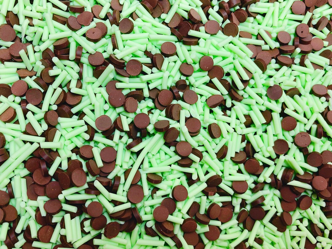 Mint Chocolate Sprinkle Mix, Mint Green and Brown Polymer Clay Jimmies ...
