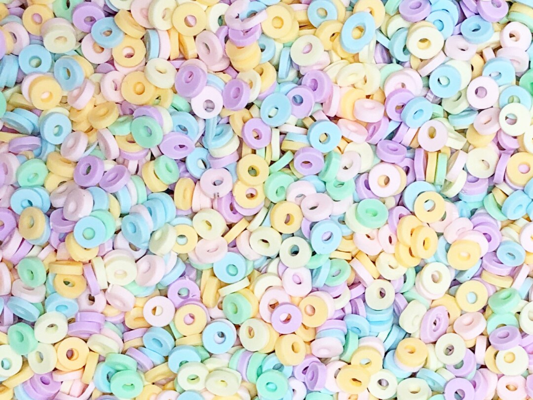 Pastel Fruit Loop Polymer Clay Sprinkles, Fake Sprinkles, Decoden ...
