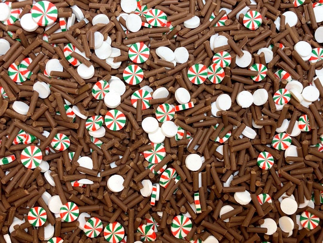 Chocolate Hot Cocoa Sprinkle Mix, Christmas Winter Polymer Clay Jimmies ...