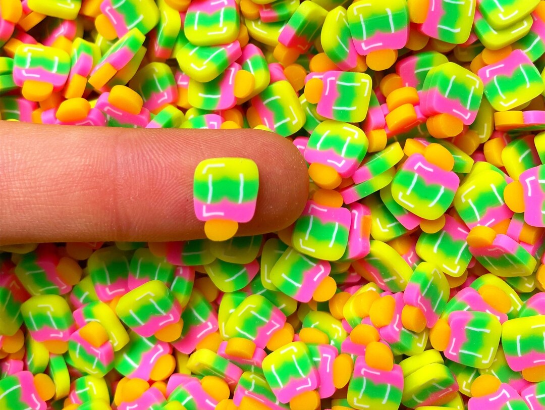 LARGE 10mm Popsicle Fimo Slices, Polymer Clay Slices, Nail Art ...