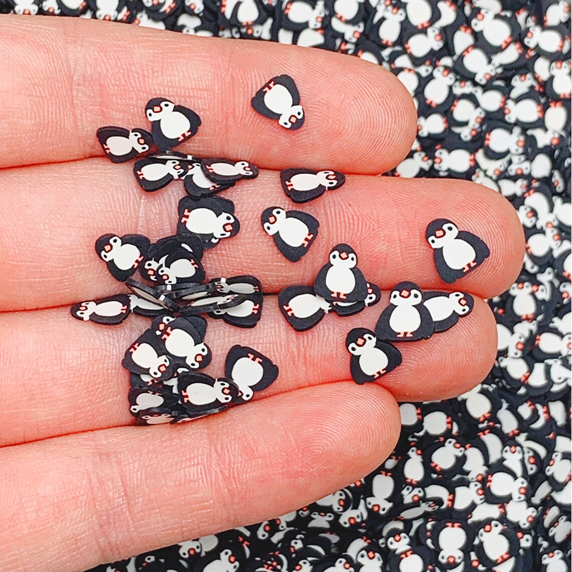 Penguin Fimo Slices Polymer Clay Winter Christmas Nail Art | Etsy