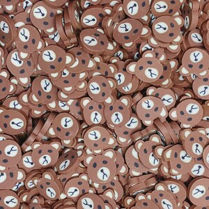 LARGE 10mm Teddy Bear Fimo Slices, Polymer Clay Christmas Sock, Nail ...