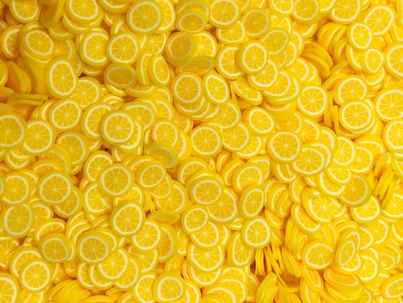 Lemon Fimo Slices Polymer Clay Fruit Slices Nail Art | Etsy