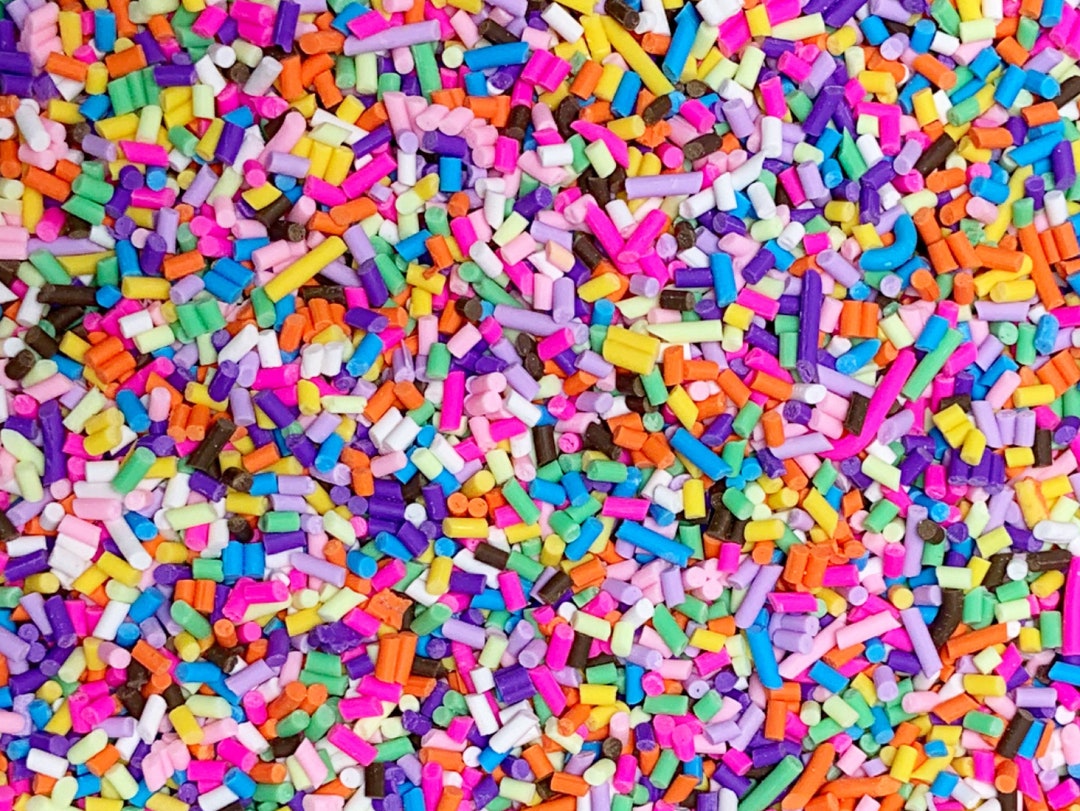 Classic Rainbow Polymer Clay Sprinkles, Fake Sprinkles, Decoden ...