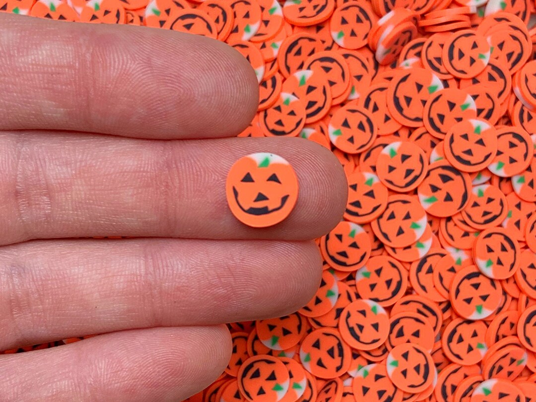 LARGE 10mm Pumpkin Fimo Slices, Fake Polymer Clay, Decoden, Free ...